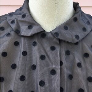Raymond | Dresses | Vintage Hostess Gown Black Polka Dot 94s 1950s ...
